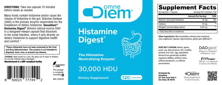 Histamine Digest 120 Capsules | DAO Enzyme Supplement
