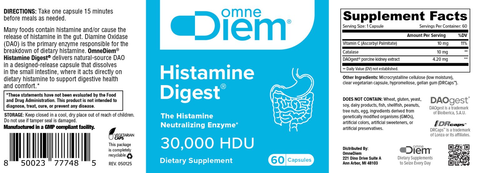 Histamine Digest 60 Capsules | DAO Enzyme Supplement