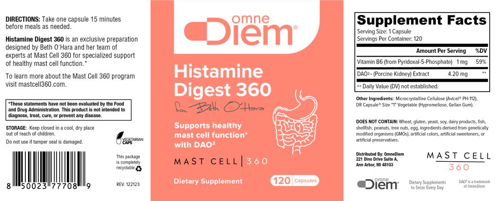 Histamine Digest MC360 120 Capsules | DAO Enzyme Supplement
